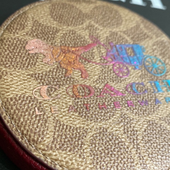 Coach | Bags | Coach Rexy Pride Rainbow Signature Leather Glitter Coin ...